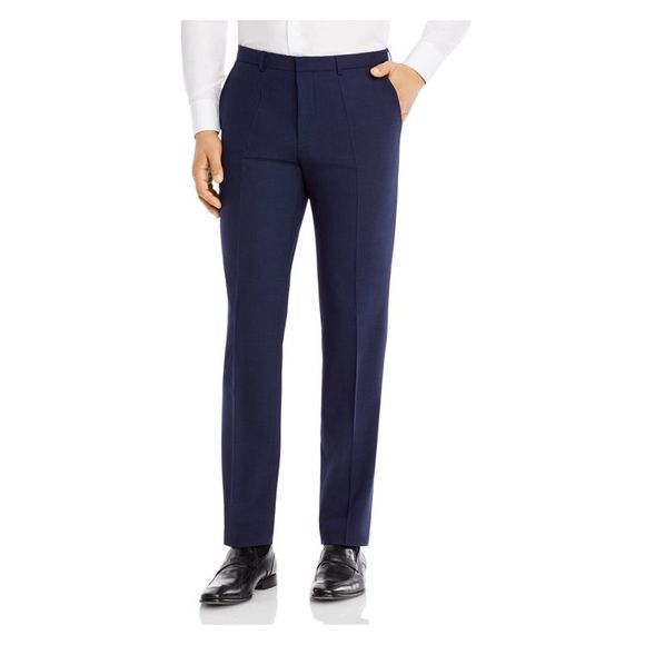 HUGO | Pants | Hugo Mens Navy Plaid Extra Slim Fit Wool Blend Pants 32 ...